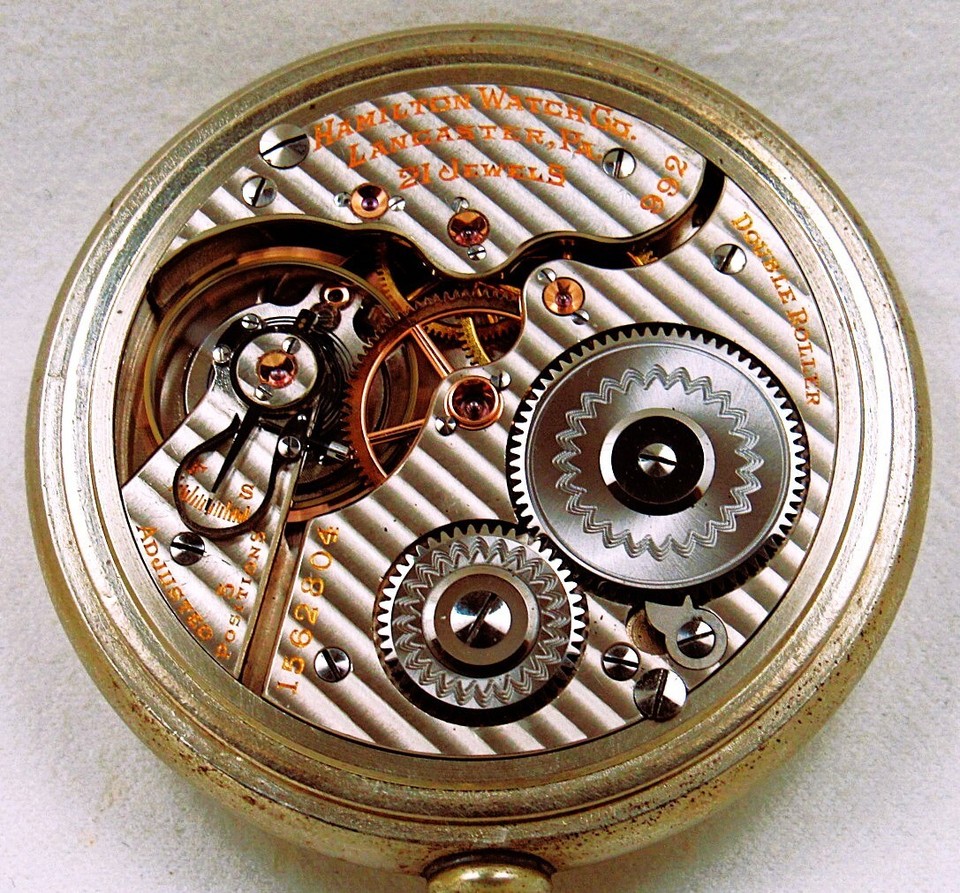 16s Hamilton Model 992 Railroad 21J Highly Damask Salesman Pocket Watch ...