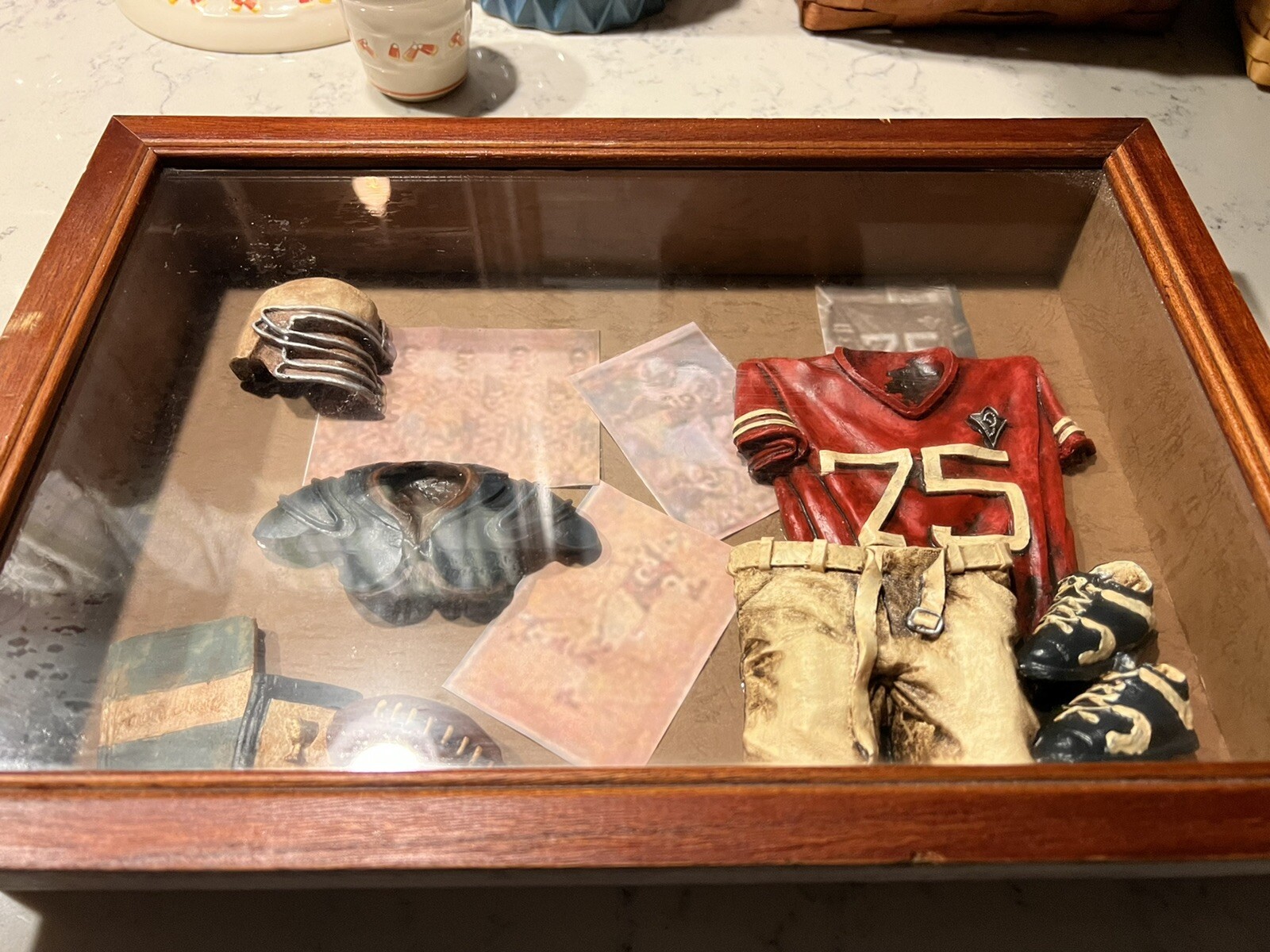 Vintage Mann Handcrafted Football Shadow Box Wood Frame | eBay