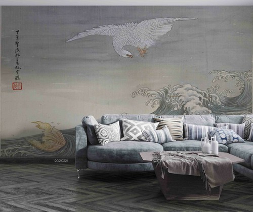 3D Chinese Ink Eagle Wallpaper Wall Mural Removable Self-adhesive 264 ...