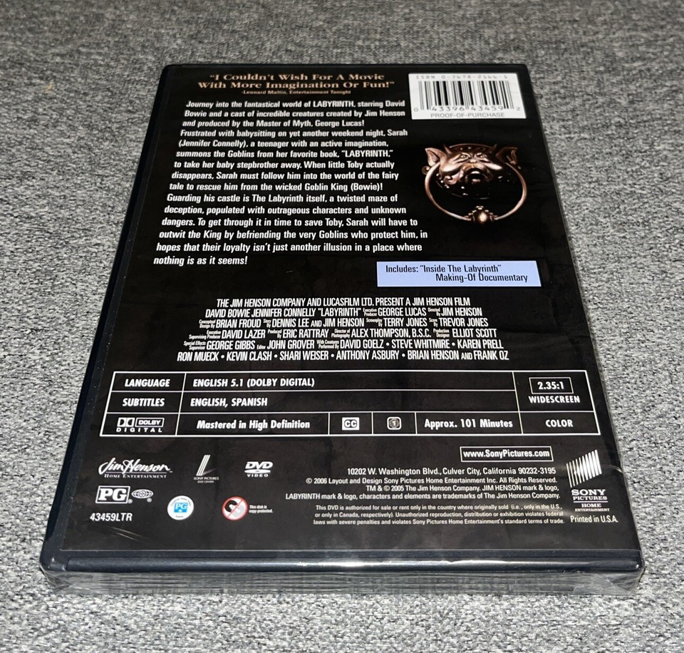 Labyrinth (DVD, 1986) David Bowie ⭐️Buy 3 Get 1 Free⭐️ 43396434592 | eBay