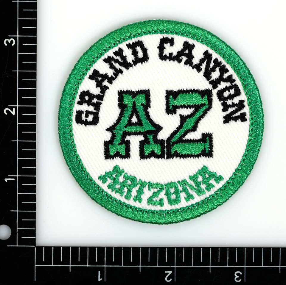 Grand Canyon Arizona Embroidered Patch Ivory/Green Iron-On Sew-On Hat ...