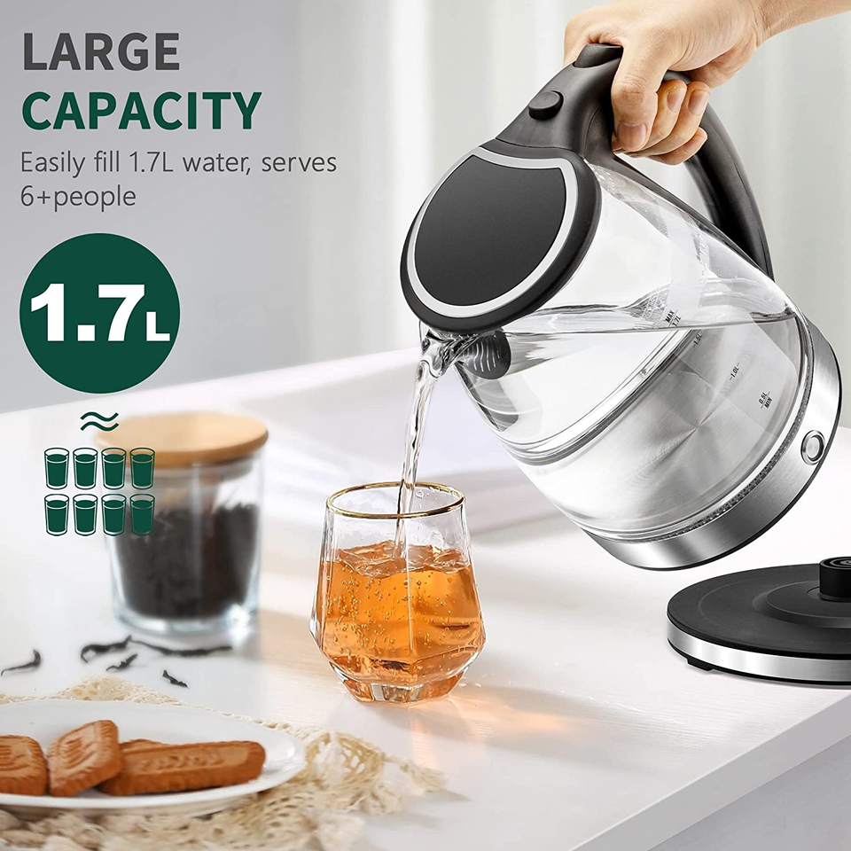 Electric Kettle with Keep Warm - 1.7L Glass Water Boiler with Wide ...