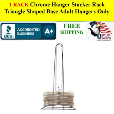 1 RACK Chrome Hanger Storage Stacker Rack Triangle Shaped Base Adult ...