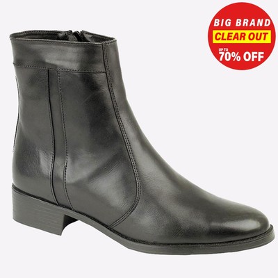 Scimitar Bedworth Mens Classic Fashion Leather Zip Boots Black | eBay UK