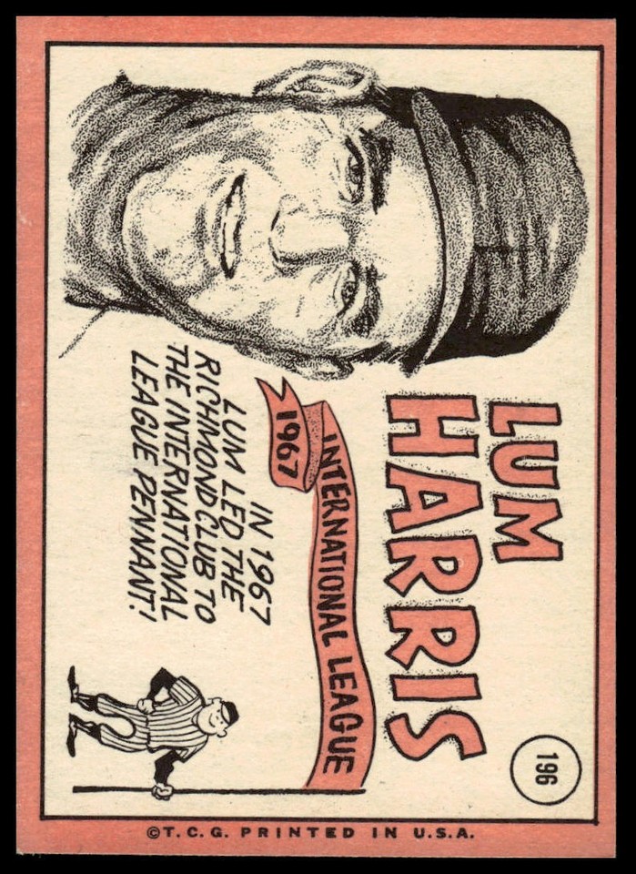 1969 Topps #196 Lum Harris | eBay