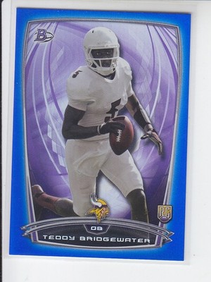 2014 Bowman TEDDY BRIDGEWATER RC Blue Foil /499 Louisville Vikings #37 ...