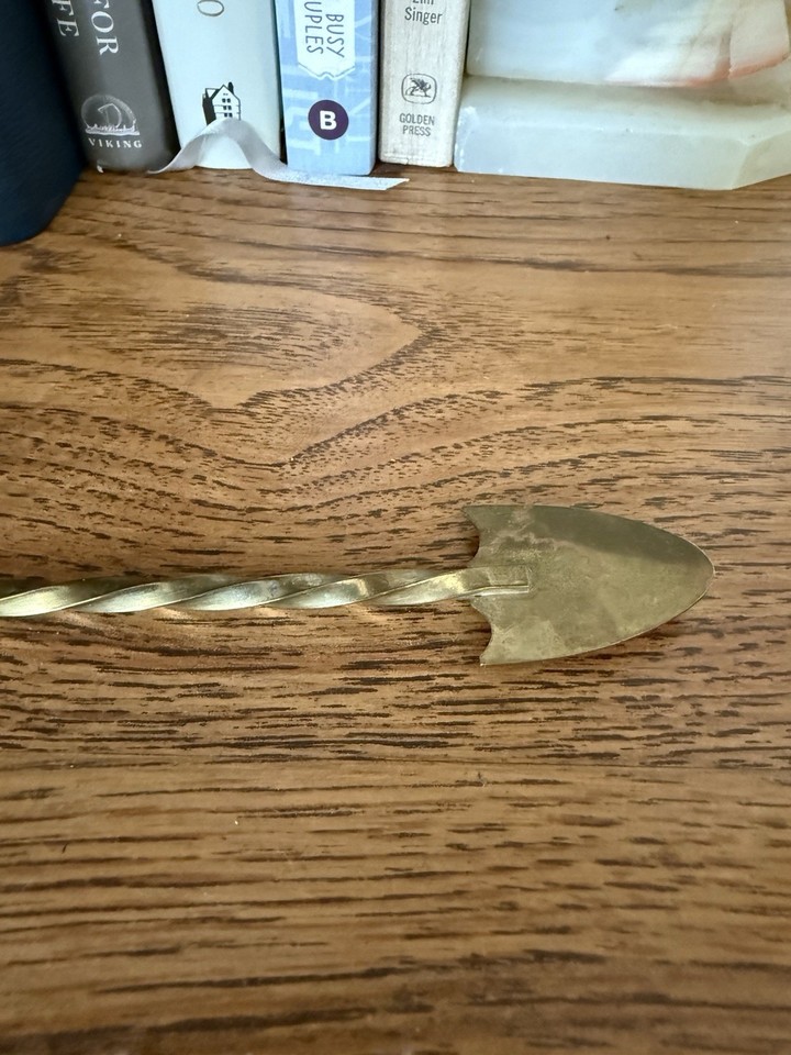 Vintage Brass Shovel Rake Back Scratcher 5" Comb Zen Sand Garden Fork ...