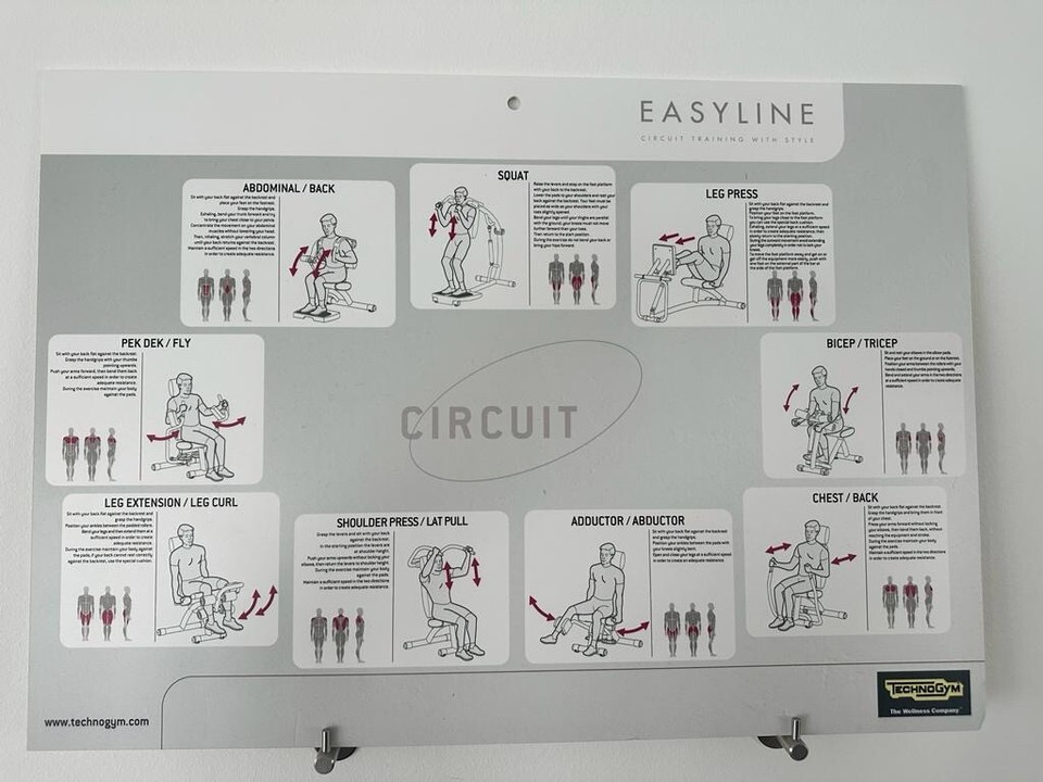 9-teiliger TECHNOGYM EASY LINE Hydraulik Geräte Zirkel | eBay