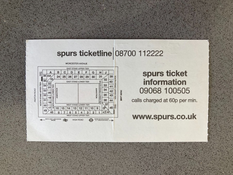 Tottenham Hotspur v Charlton Athletic 2000-01 Match Ticket | eBay