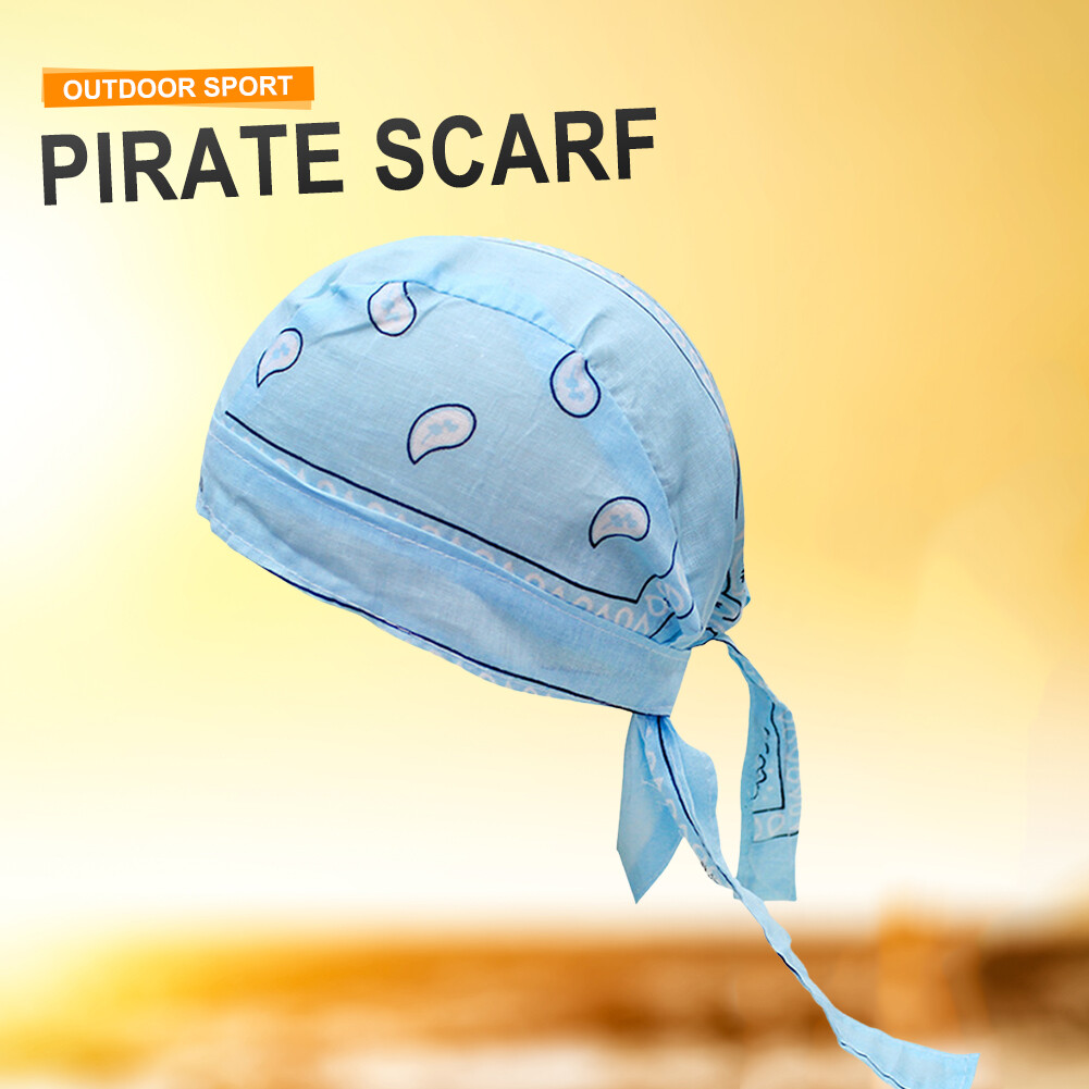Cotton Cycling Beanie Cap Summer Running Outdoor Pirate Hat (Light Blue ...