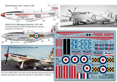 RNZAF Mustangs, includes the "Mobil Mustang". 1/48th scale decal ...