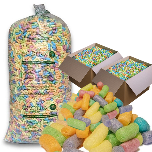 COLOURED PACKING PEANUTS ANY QTY BIODEGRADABLE VALUE LOOSE VOID FILL ...
