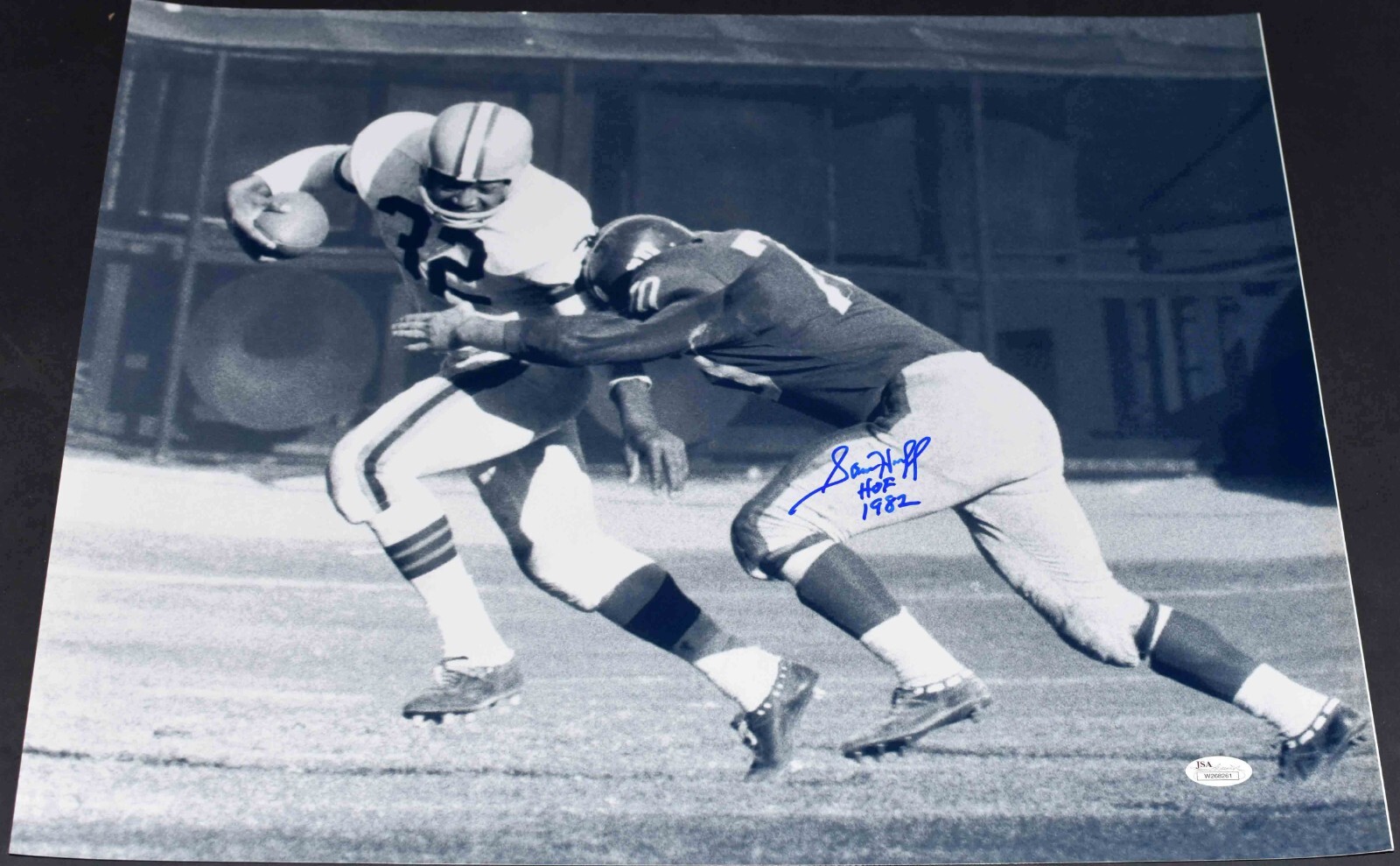 SAM HUFF SIGNED AUTOGRAPHED NEW YORK GIANTS 16x20 PHOTO JSA W/ JIM ...