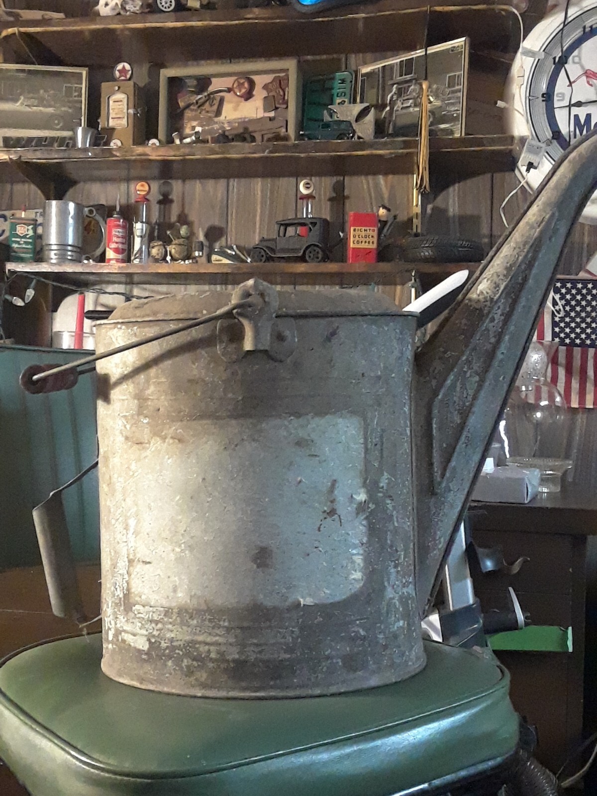 Vintage Galvanized Radiator Water Fill Can Goose Neck Service Station ...