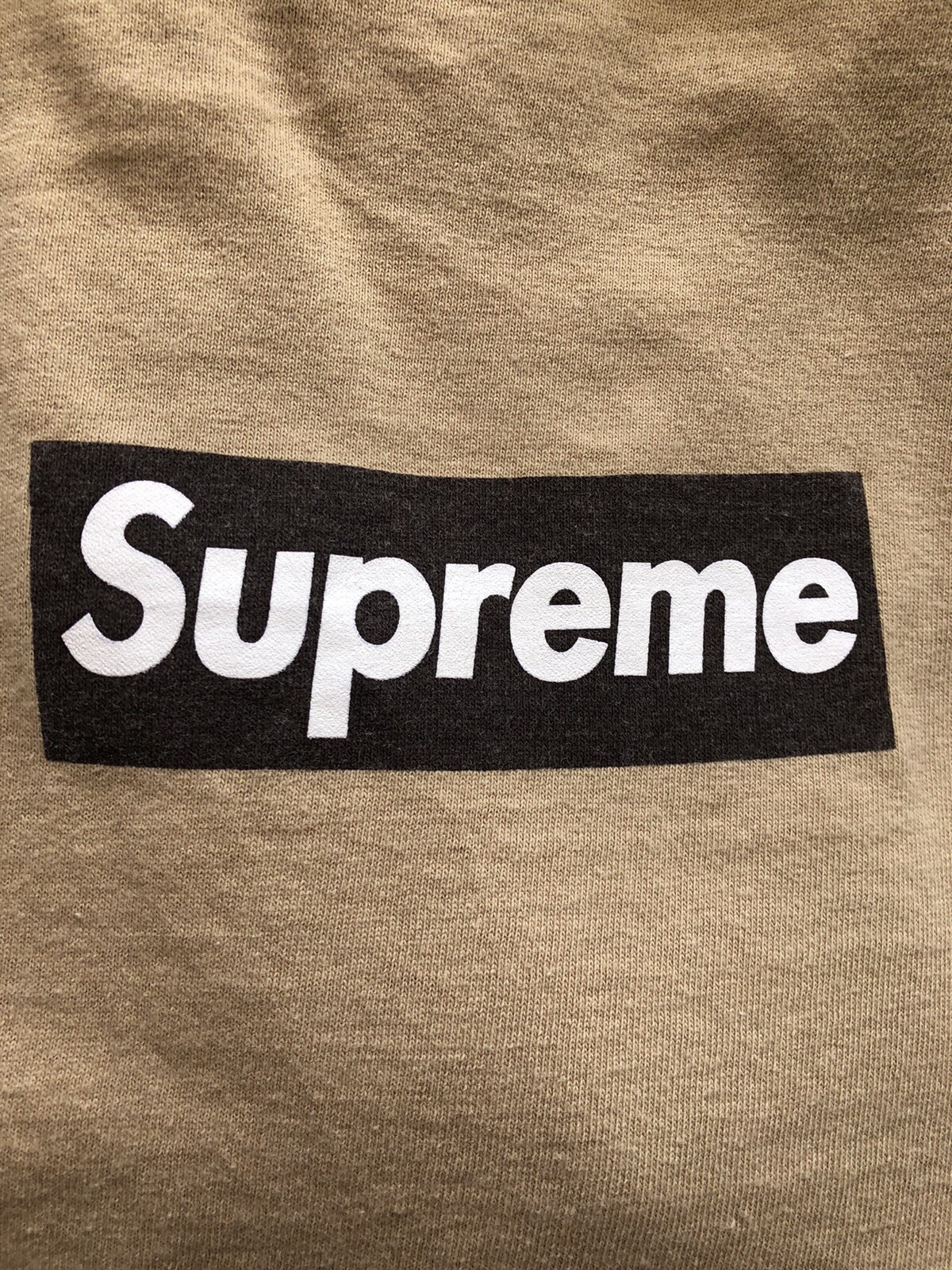 Vintage 90s Supreme Black On Tan Bold Font Box Logo S… - Gem