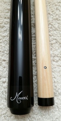 IN STOCK, Meucci Gloss Black Wrapless Cue w/ Black Dot Shaft, FREE HARD ...