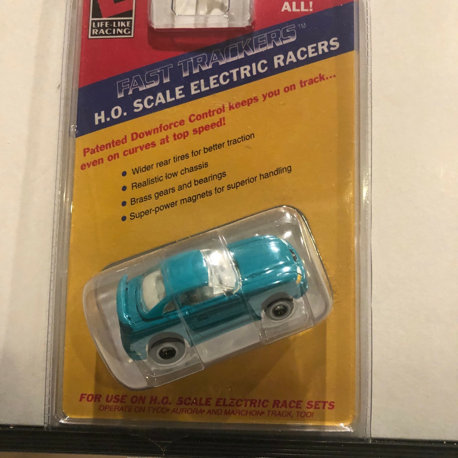 LIFE LIKE RACING FAST TRACKERS H.O. SCALE SLOT CAR ELECTRIC RACERS TEAL ...