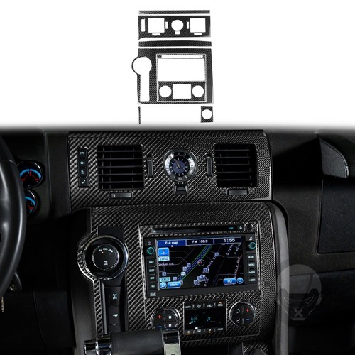 8Pcs For Hummer H2 08-09 Real Carbon Fiber Center Console AC CD Panel ...
