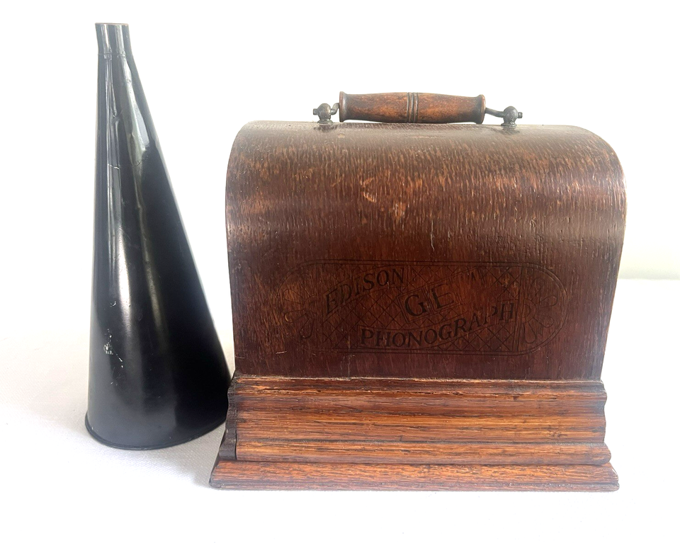 Edison Gem Model A Early Case Cylinder Phonograph *WORKS* | eBay