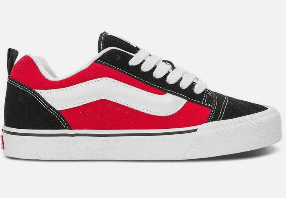 VANS Knu Skool Black Red Sneaker Size 10 - Gem