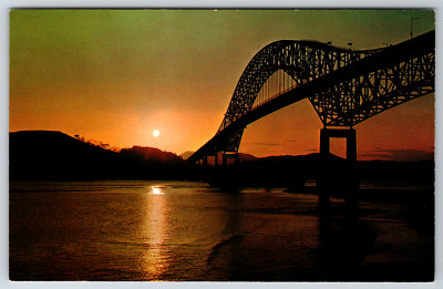 c1960s Sunset Thatcher Ferry Bridge Panama Canal Vintage Postcard | eBay