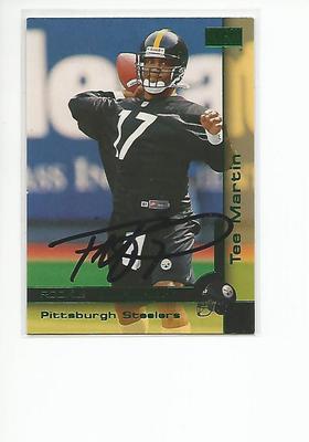 TEE MARTIN Autographed Signed 2000 Skybox card #232 Pittsburgh Steelers ...