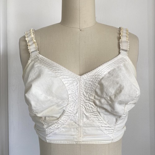 VINTAGE 1950s Pointed Cotton 36B Bullet Bra Lingerie Pinup 50s ...