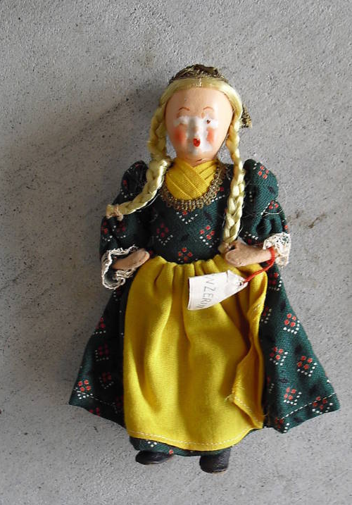 Vintage Helga Austria Ethnic Cloth Composition Blonde Girl Doll 6 1/2 ...
