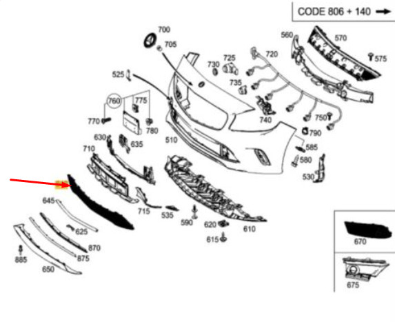 OEM MERCEDES-BENZ A W176 FRONT BUMPER LOWER GRILLE A1768807400 GENUINE ...