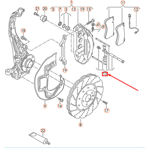 NEW AUDI RS7 SPORTBACK 4G8 FRONT BRAKE CALIPER FITTING SET 4F0698269B ...