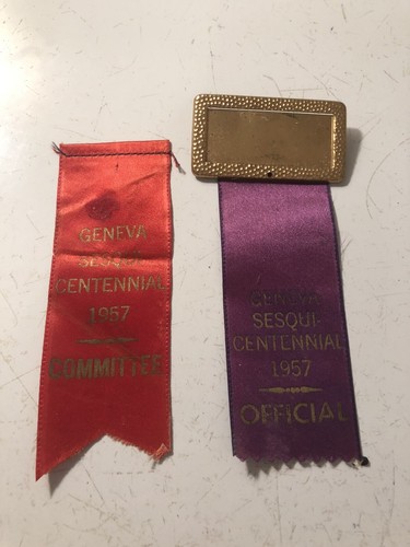 Lot of Two 1957 Geneva New York Sesquicentennial Committee Ribbons | eBay