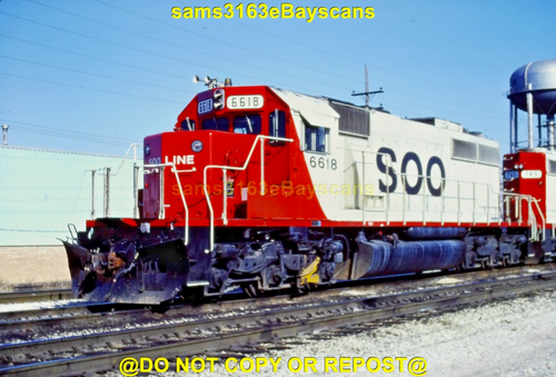 ORIGINAL SLIDE SOO LINE RR SD40-2 6618 MELROSE PARK IL 1985 | eBay