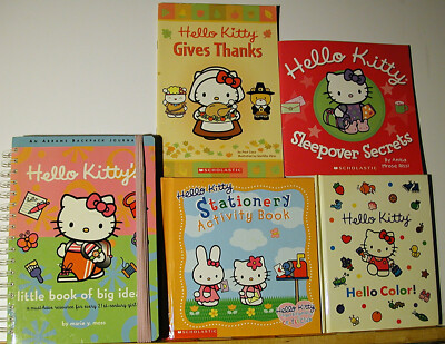 Mixed Lot 5 Hello Kitty Books 3 HB 2 PB = Stationary Activity, Big ...