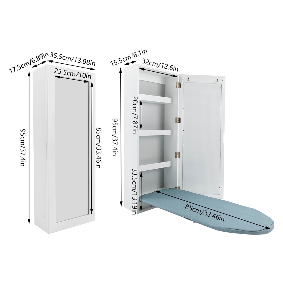 Wall Mounted Ironing Board Cabinet,Built in Ironing Board Cabinet With ...