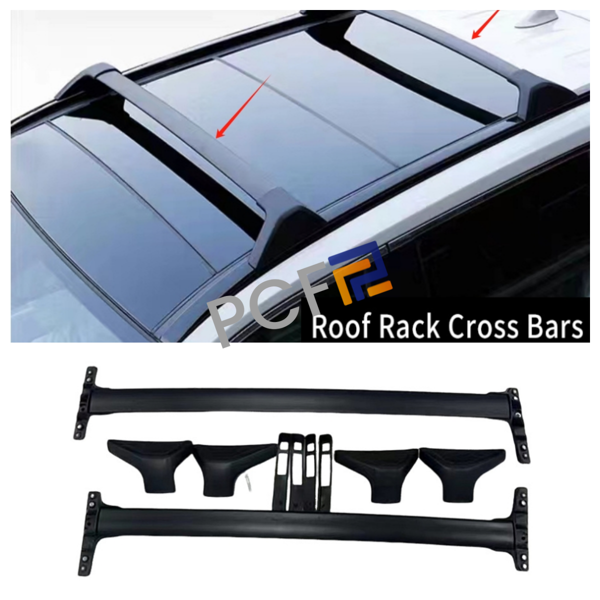 for 2023 2024 Toyota bZ4X Black Aluminum Roof transverse Rack Rail ...