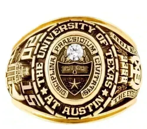University Of Texas Austin Aggie Ring 14k Yellow Gold Plated Lab ...