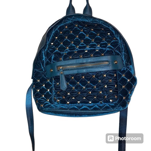 Gold Rhinestone Velvet Velour Mini Backpack Purse Teal | eBay