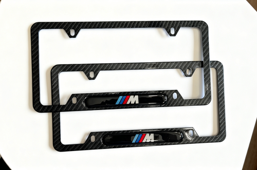 Fit For BMW M License Plate Frame (Carbon Fiber) - 2 Pcs Set For M BMW ...