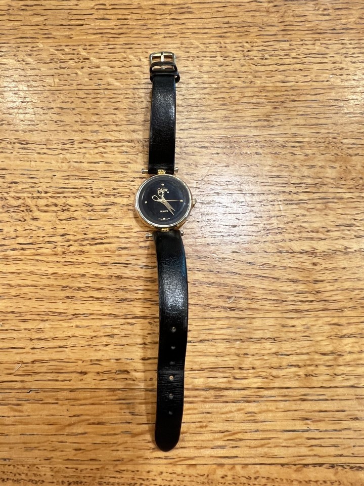 Women's Stylex 1242 Gold Quartz Watch Sewing Scissors Hands Brand New ...