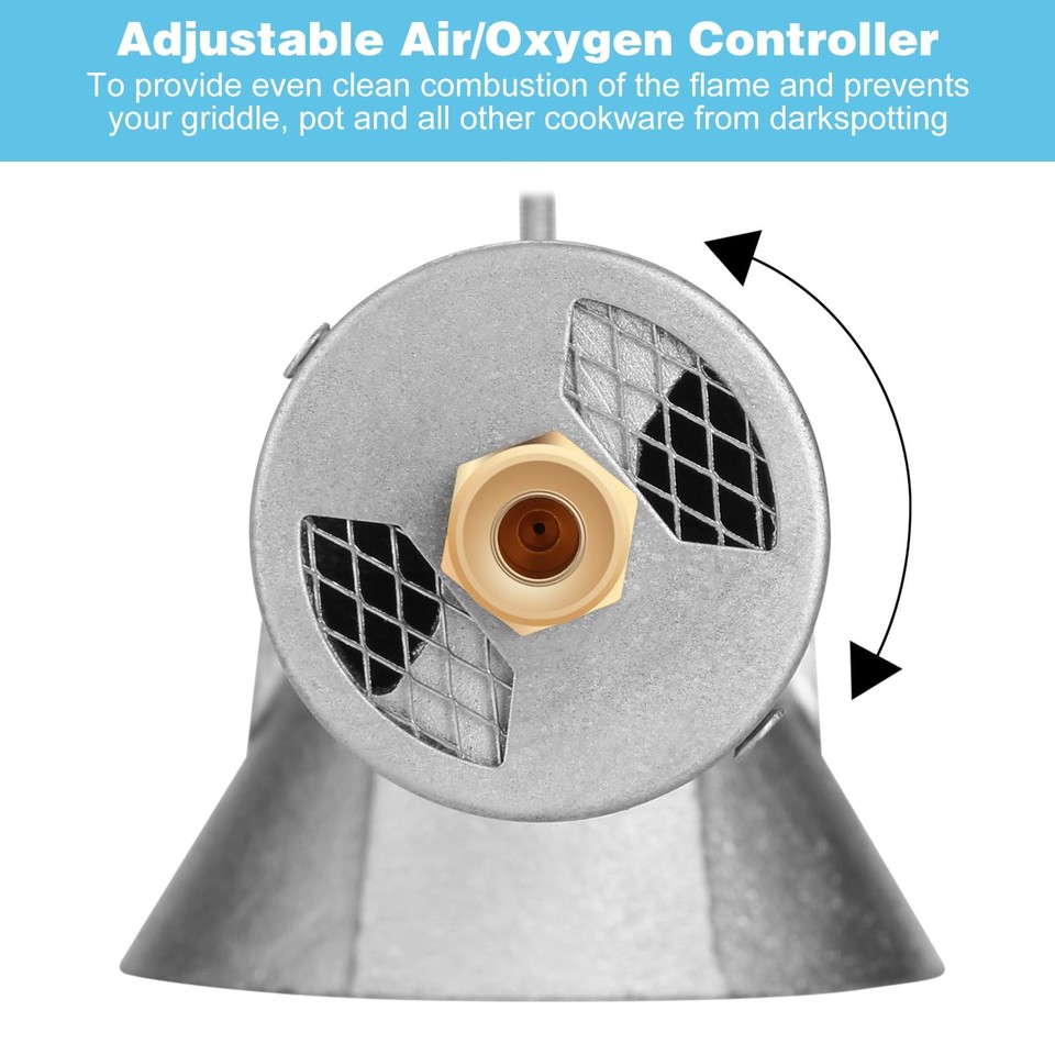 High Pressure Cast-Iron Round Burner Head, Propane Burner Head with 4FT ...