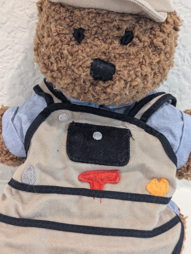 Baby Gap Bear Hand Puppet 8" Construction Carpenter Bear Tools Apron | eBay