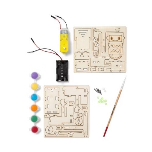 Create-Your-Own Wood Walking Robot Kit aDIY Science Craft with Paint | eBay