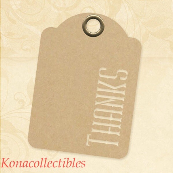 Graphic 45 Staples STENCIL-CUT ATC TAGS THANKS (10) KRAFT Scrapbooking ...
