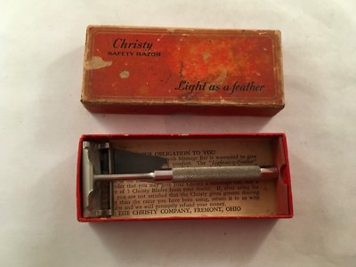 ANTIQUE VINTAGE SAFETY RAZOR CHRISTY IN BOX CASE | eBay