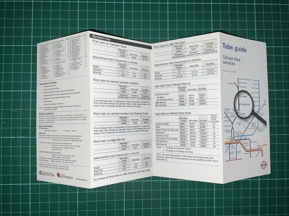 London Underground Tufnell Park Local Tube Guide July 2002 w/ Map ...