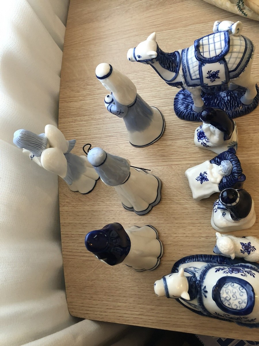 Delft Blue Nativity Figures Amazon.com: Embroidered Blue Delft