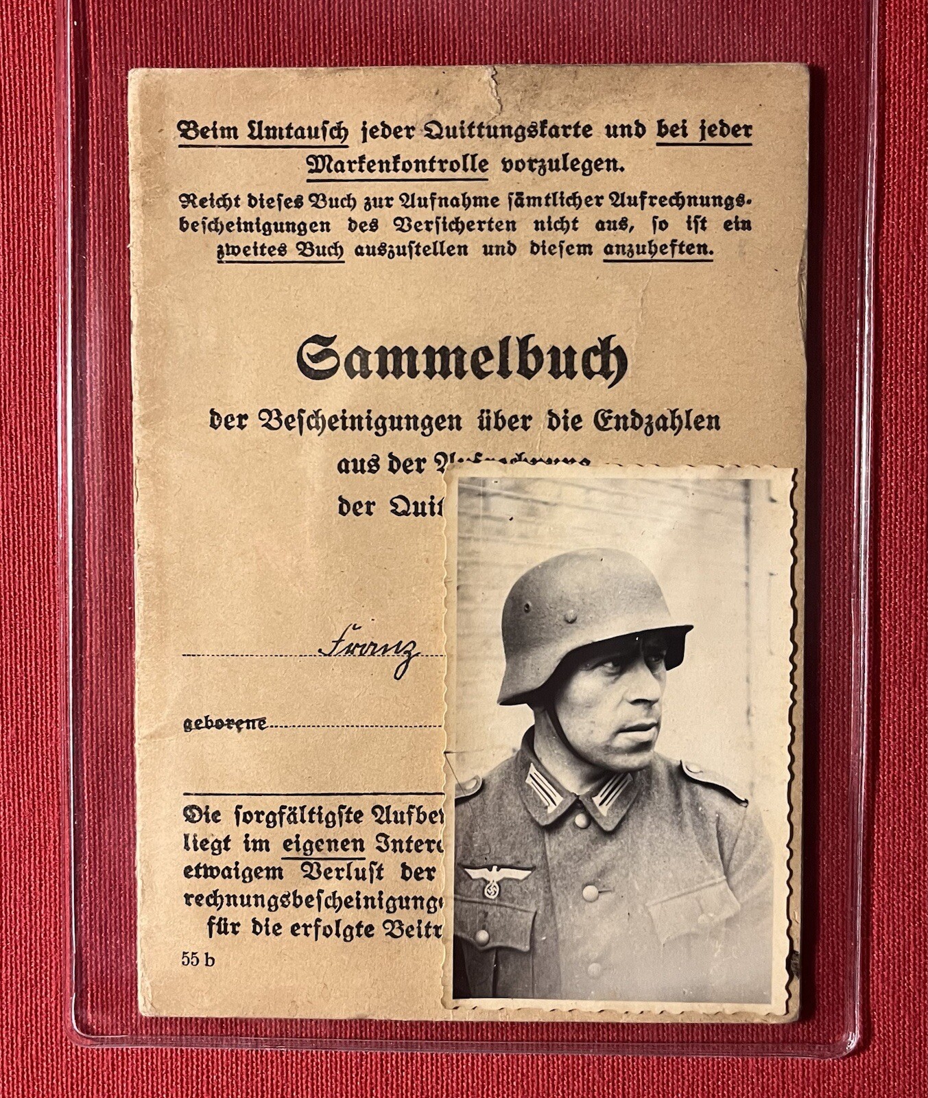 Original WW2 German Soldier's Disability Insurance Book & Photograph | eBay