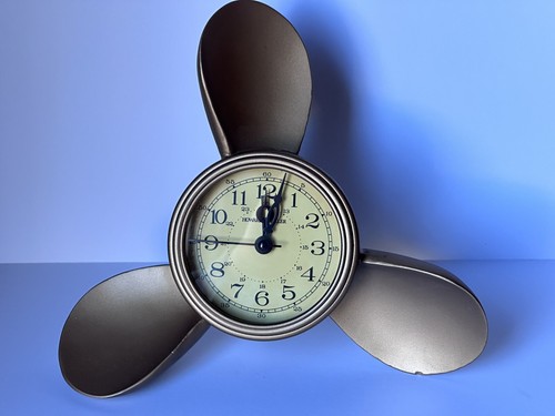 Howard Miller Plane Propeller Alarm Wall Clock – Antique Brass-Colored ...