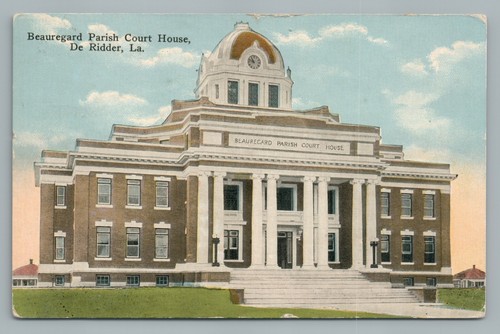 Beauregard Parish Court House DE RIDDER Louisiana—Ludington LA Cancel ...