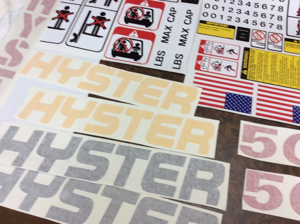 Hyster Forklift decal complete kit with safety decals Hyster 50 | eBay